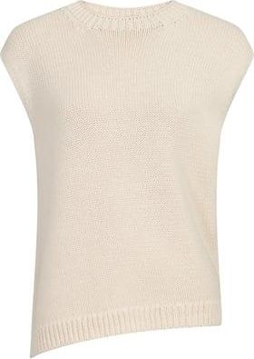 Vince Pull sans manches uni en coton m&eacute;lang&eacute;