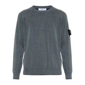 Stone Island Homme, Pulls, Gris, Taille: 2XL Pull Ras du Cou en Maille C&ocirc;tel&eacute;e