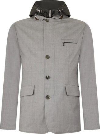 Moorer Homme, Vestes, Gris, Taille: M Veste &Eacute;l&eacute;gante &agrave; Capuche