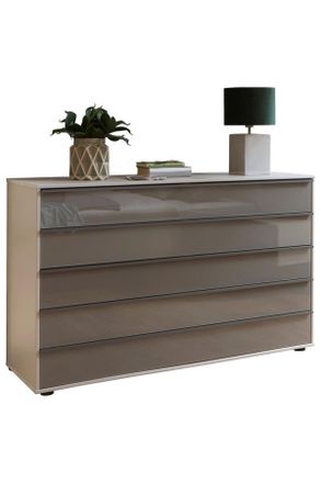 Dieter Knoll Collection Kommode, Braun, Grau, Metall, 5 Schubladen, 141x86x43 cm, Typenauswahl, Beim&ouml;bel erh&auml;ltlich, stehend, in verschiedenen Gr&ouml;&szlig;en erh&auml;ltlich, Wohnzimmer, 