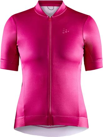 Craft CORE Essence Damen Fahrradtrikot L Fame - Kurzarm Funktionsshirt eng anliegend, atmungsaktiv, mit Rei&szlig;verschluss & R&uuml;ckentaschen - Sportshirt aus recy