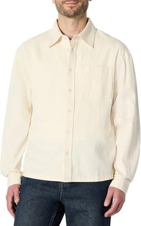 Amazon Essentials (S&eacute;lection de Demi) Chemise &agrave; Col Boutonn&eacute; en Denim, Coupe Moderne Surdimensionn&eacute;e Homme, &Eacute;cru, L