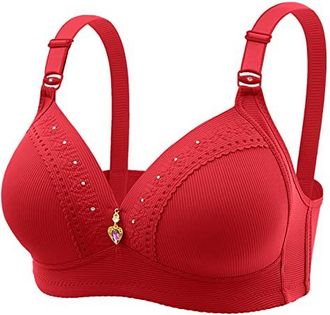 Generic Soutien-gorge push-up 2026 pour femme, soutien-gorge push-up pour femme, ensemble sans anneau en acier, Rouge, E