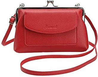 Generic Sac à Bandoulière Femmes Mode Téléphone Portable Grande Capacité Cuir PU Souple Sac à Main Léger Et Portable Sacoche Pour Travail Voy-age Quotidien (R