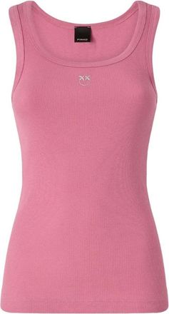 Pinko Top PINKO CALCOLATORE CANOTTIERA COSTINA COTONE LOGO METAL canotta