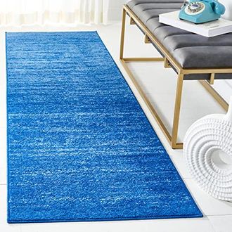 Safavieh Modern Teppich für Wohnzimmer, Esszimmer, Schlafzimmer - Adirondack Collection, Kurzer Flor, Hellblau und Dunkelblau, 76 X 244 cm