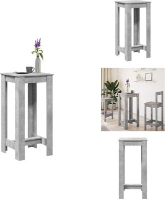 vidaXL Vidaxl - Bartisch Betongrau 51x50x103,5 cm Holzwerkstoff - Bartisch - Bartische - Stehtisch - Kneipentisch