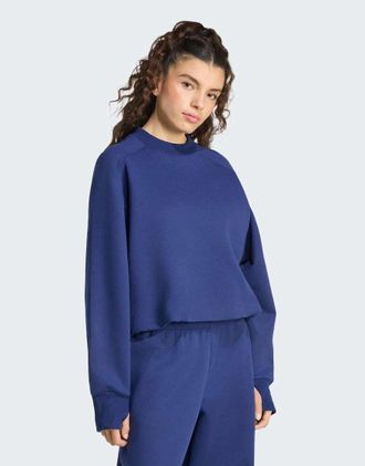 adidas weiches Winter-Strick-Sweatshirt in Dunkelblau