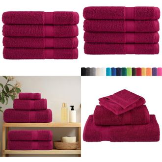 vidaXL Premium-Handt&uuml;cher solund 4 Stk. Bordeaux 100x200 cm 600 g/m&sup2; - Baumwolle - Handt&uuml;cher - Badet&uuml;cher - Strandt&uuml;cher - Bordeaux Rot - Home & Living