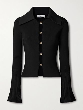 Self Portrait Cardigan En Mailles C&ocirc;tel&eacute;es - Noir