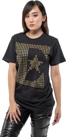 Elton John Unisex Diamante E Logo, offizielles, Schwarz T-Shirt, L