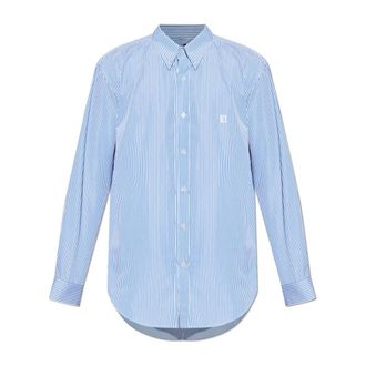 Balmain Gestreiftes Hemd - - Shirts - Herren - Blau - L