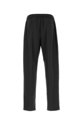 Dolce & Gabbana Mens Charcoal Wool Pant Quadrichecktartan Exterior: Virgin Pantaloni Trousers