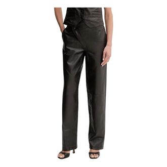 Pinko Pinko - Pantalon en cuir Reimagine - Femme - Pantalons - Brun - Taille: 40 FR