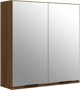 vidaXL Vidaxl - Armoire à miroir de salle de bain Chêne marron 64x20x67 cm
