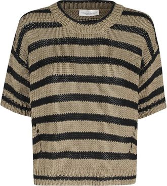 Roberto Collina Femme, Pulls, Vert, Taille: 40 FR Girocollo MC Riga