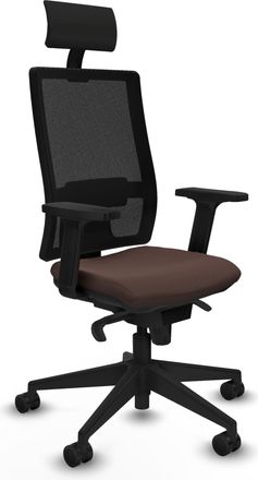 Piqueras y Crespo B&uuml;rostuhl, ideal f&uuml;r die Arbeit mit 2D-Armen, h&ouml;henverstellbare Lendenwirbelst&uuml;tze und festes Kopfteil, ausgestattet mit 5 Positionen, Schwarz/Dunkelb