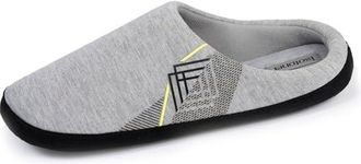 Isotoner Chaussons extra-light pantoufles Mules homme ultra confortables, avec picots antidérapants, 42 EU, gris chiné clair