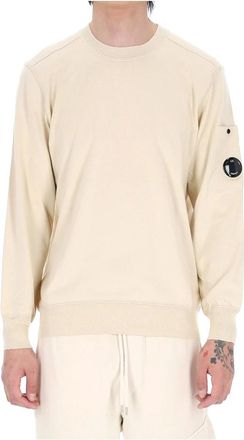 C.P. Company C.p. Company, Homme, Sweatshirts et sweats &agrave; capuche, Beige, Taille: L Maglia girocollo in boston cotton