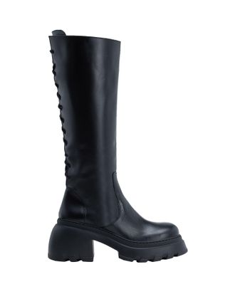 8 by YOOX LEATHER HIGH BOOTS STRING DETAIL