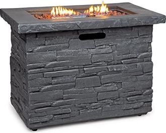 Blumfeldt Blumfeldt Anafi Poêle à gaz, poêle à gaz 40000 BTU/13 kW, foyer couvert, brûleur en acier inoxydable, radiateur & foyers, gris clair