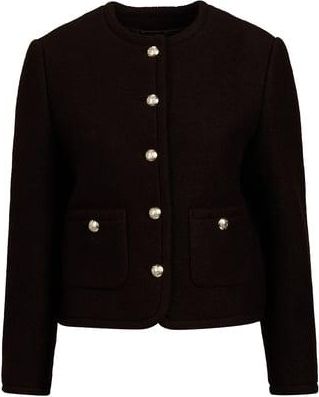 Dunst Veste droite col rond tweed en laine