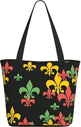 AOOEDM Sac &agrave; provisions color&eacute; Fleur-De-Lis pour femme 33 x 27,9 x 17,8 cm. Le cadeau parfait pour la Saint-Valentin. Cest de la Saint-Valentin pour maman, f