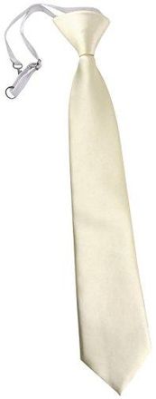 TigerTie cravate de sécurité en en crème unicolor - pré-liée élastiquée