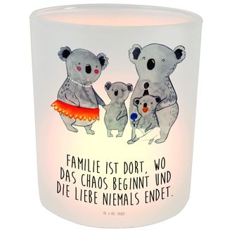 Mr. & Mrs. Panda Kerze Koala Familie - Geschenk, Windlicht Deko, Familienleben, Teelichtgl&auml;ser, Mama, Familienzeit, Schwester, Windlicht Zur