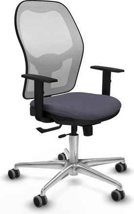 Piqueras y Crespo B&uuml;rostuhl, Grau und Wei&szlig;, mit 1D-Armlehnen, h&ouml;henverstellbare Lendenwirbelst&uuml;tze, ausgestattet mit Syncro/Traslack und injiziertem Schaumstoff, Wei&szlig;/D