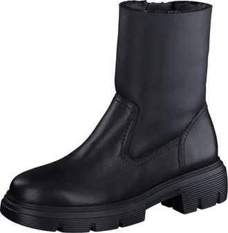 Paul Green Damen Stiefelette mit Lammfell, Frauen Plateaustiefeletten,Warm gefüttert,Winter,Boots,Stiefel,Bootee,Booties,Schwarz (Black),37.5 EU / 4.5 UK