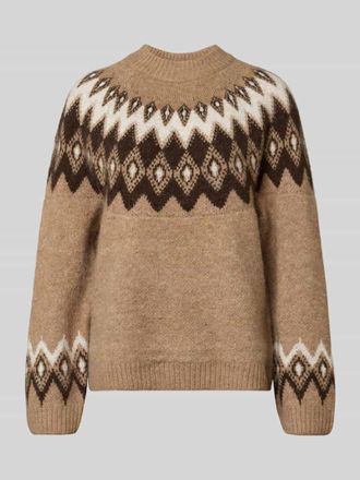 Gina Tricot Relaxed Fit Pullover mit Woll-Anteil Modell Jacquard