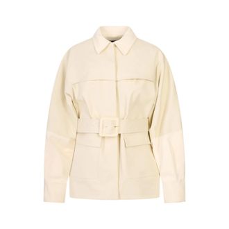 Fabiana Filippi Veste en su&egrave;de avec ceinture - Femme - Vestes - Blanc - Taille: 38 FR