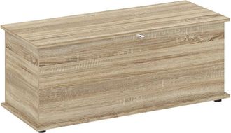 HOMCOM Coffre malle de rangement coffre à jouets dim. 100L x 40l x 40H cm panneaux particules bois chêne