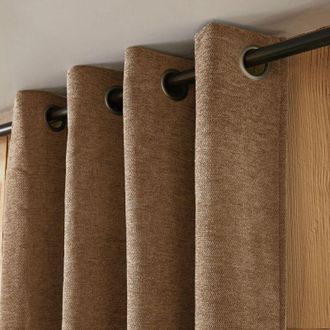 TERRE DE NUIT Rideau occultant thermique polaire 140x180 camel Bjorn