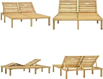 vidaXL Doppel-Sonnenliege Grün Imprägniertes Kiefernholz - Doppel-Sonnenliege - Gartenliege - Holzmöbel - Sonnenschirm - Outdoor Möbel - Home & Living