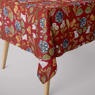 Sch&ouml;ner Leben Tischdecke Clarke & Clarke Studio G Blumen Hase rot gr&uuml;n blau Verschiedene Gr&ouml;&szlig;en, Tischdecken Gr&ouml;&szlig;e:90x90cm