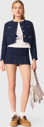 Maje Kurzjacke Mit Aufgesetzten Taschen - Marineblau - Maje