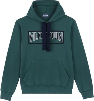 Vilebrequin Homme, Sweatshirts et sweats à capuche, Vert, Taille: XL Sweat à capuche logo surpiqué en coton uni