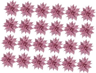 BESPORTBLE 24 St&uuml;ck Kleiner Doppel Schicht Rattan Weihnachtsbaumblumen Selbstgemacht Girlande Gold Staubige Weihnachtsblume f&uuml;r Kr&auml;nze und Baumdekoration