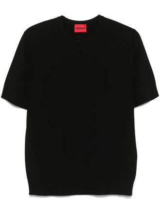 HUGO BOSS t-shirt en maille fine - Noir
