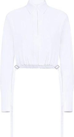 Dondup Femme, Blouses et Chemises, Blanc, Taille: 38 FR Camicia Crop