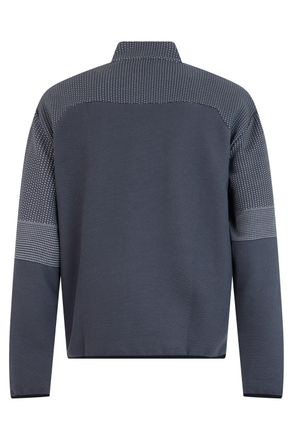 HUGO BOSS Mens Sweatshirt With High Collar Dark Grey Polyester Top