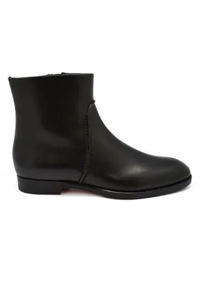 Santoni Stiefel - Calf Leather Boots With Side Zipper - Gr. 36,5 (EU) - in Schwarz - f&uuml;r Damen
