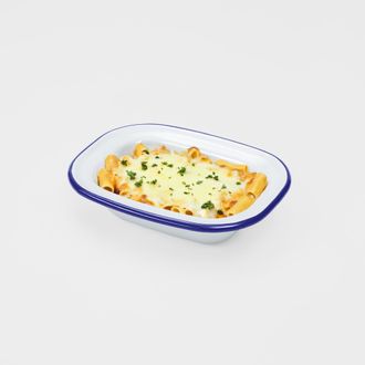 Winsome wei&szlig; Emaille l&auml;nglich rechteckig Pastetenform Pudding Backen Steak Backen Ofen Dose Pfannen traditionelles Backgeschirr L 18 x W 13.5 x D 4 CM White w