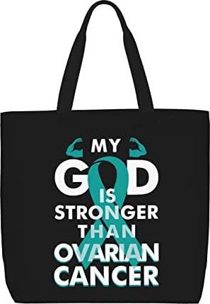 Generic Sac Fourre-Tout Sensibilisation Au Cancer De LOvaire Sac &Agrave; Provisions R&eacute;utilisable De Grande Capacit&eacute; Sacs En Toile Pour Femmes, Pour &Eacute;cole, Filles, S