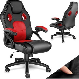 TecTake TecTake Chaise Gaming Fauteuil de Bureau Pivotant Design 360&deg;, Si&egrave;ge Ergonomique avec Accoudoirs, Rembourrage &eacute;pais, Roulette, Hauteur r&eacute;glable, Telet
