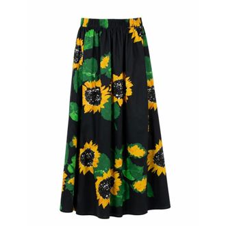 Moschino Femme, Robes, Multicolore, Taille: 38 FR Sunflower Print Long Skirt