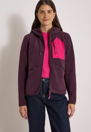 Cecil Fleecejacke CECIL, Damen, Gr. XXL (46), lila (berry rot), Stoff, Obermaterial: 100% Polyester. Obermaterial 2: 100% Polyester, unifarben, comfort fit 