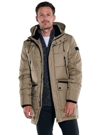 Engbers Langjacke Herren Steppjacke mit abnehmbarer Kapuze, Beige